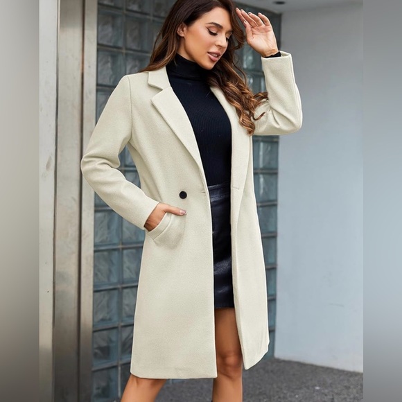Jackets & Coats | Nwt Amazon Single Button Notch Lapel Dress Coat ...